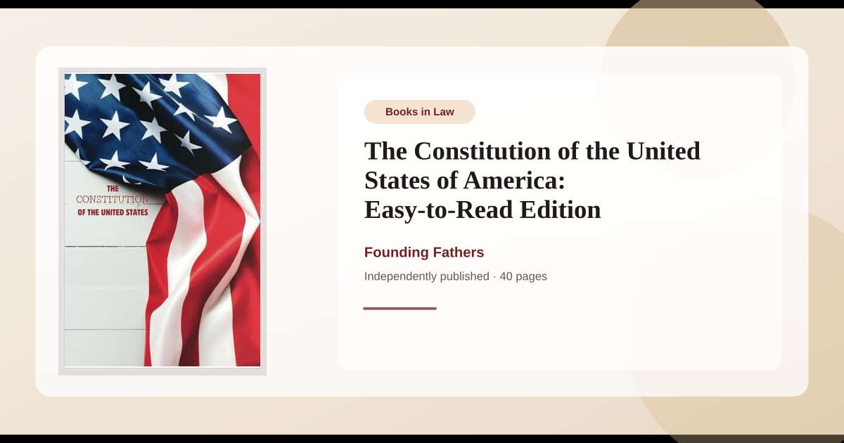 Book The Constitution of the United States of America: Easy-to-Read ...