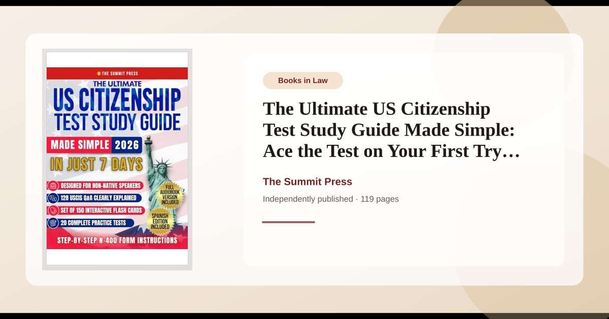 Book The Ultimate US Citizenship Test Study Guide Made Simple: Ace the ...